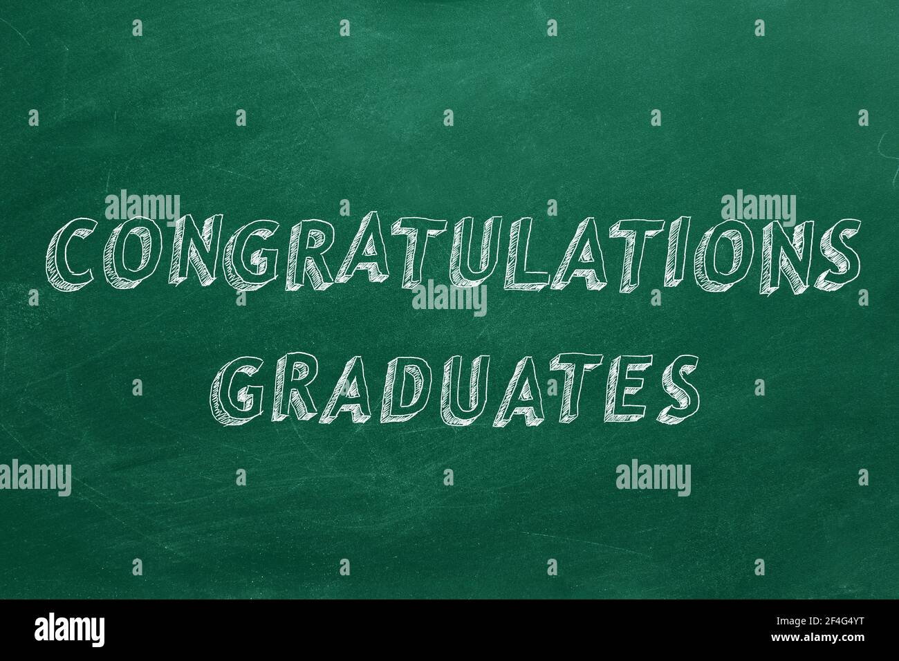 Hand drawing text "Congratulations graduates" on green chalkboard Stock ...