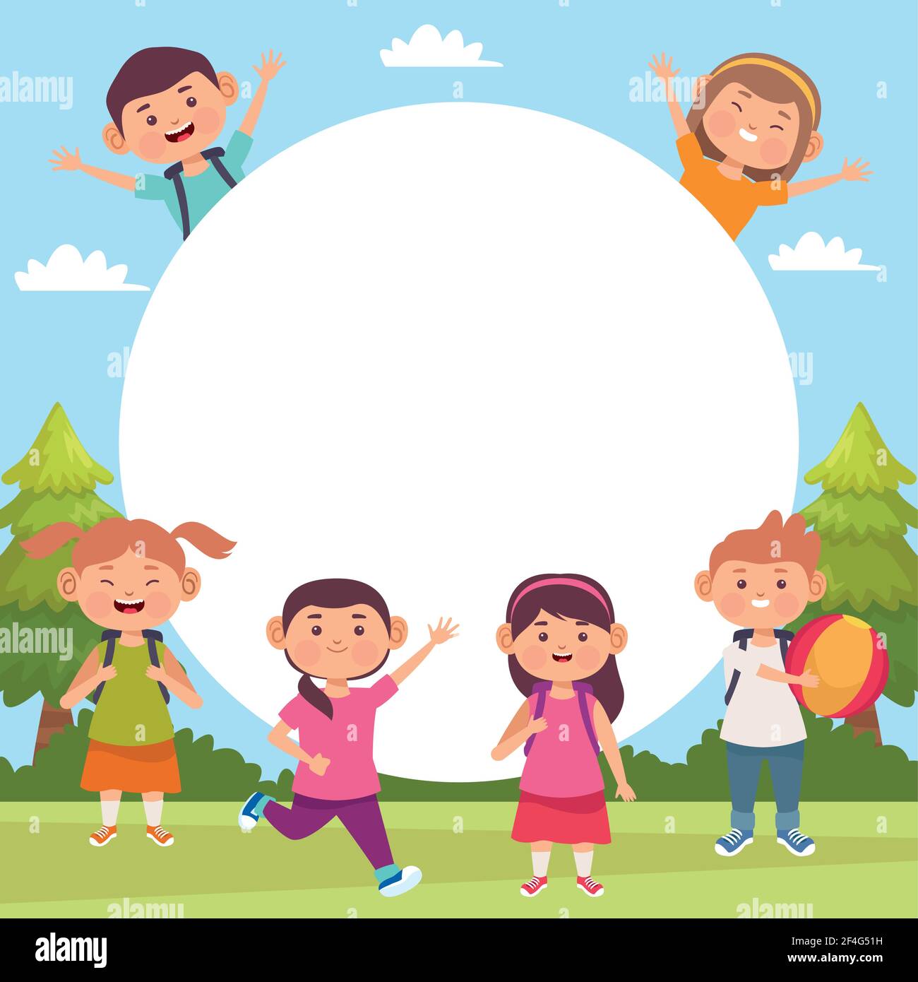 kids outdoor scene Stock Vector Image & Art - Alamy