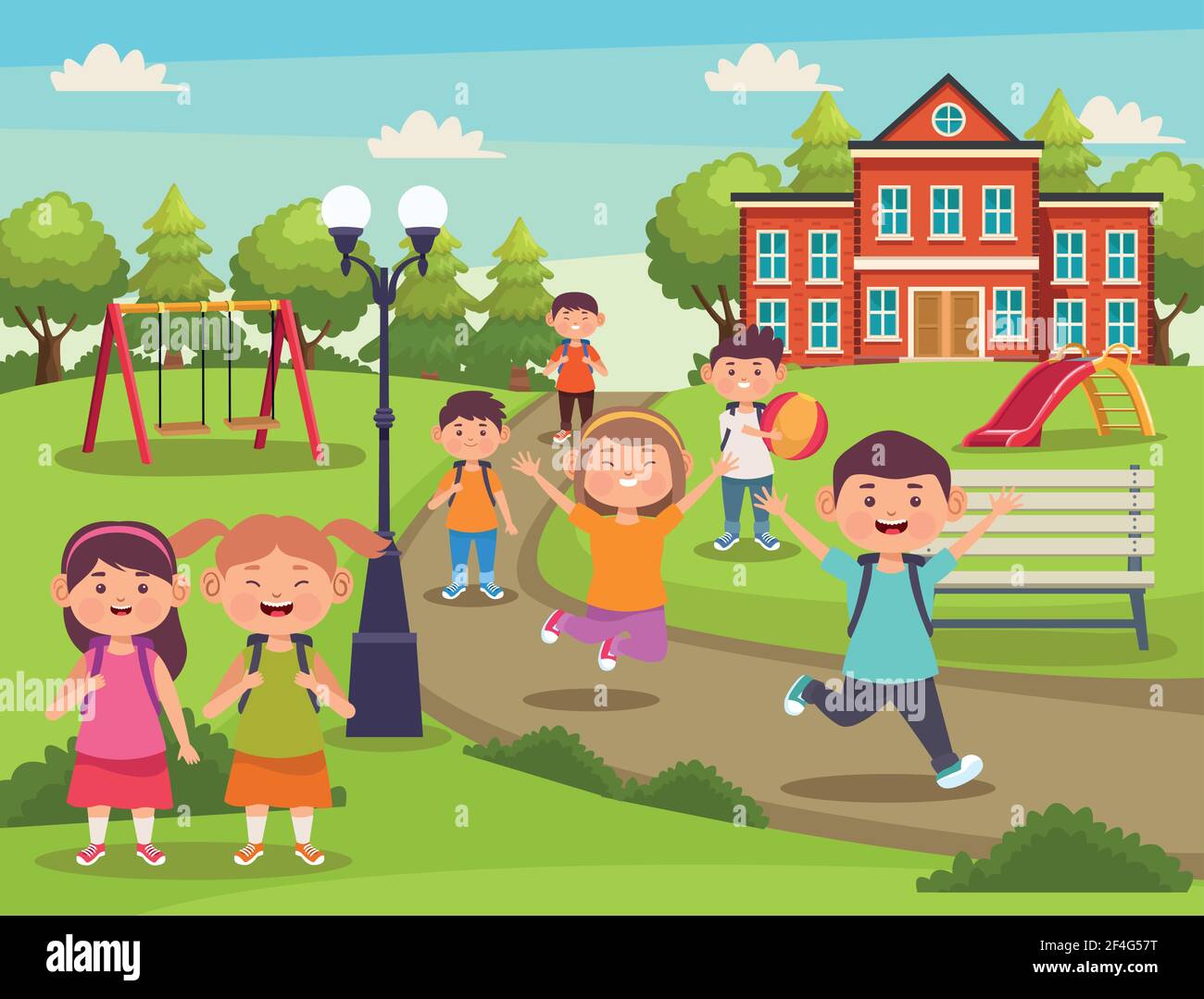 students kids playing Stock Vector Image & Art - Alamy