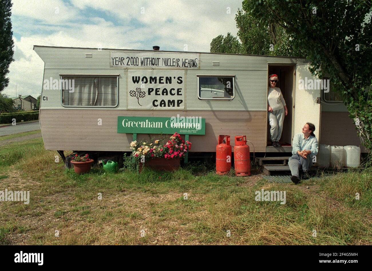 Greenham Common September 98Women's Peace camp at greenham common Stock ...