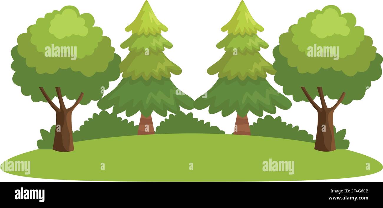 trees forest scene Stock Vector Image & Art - Alamy
