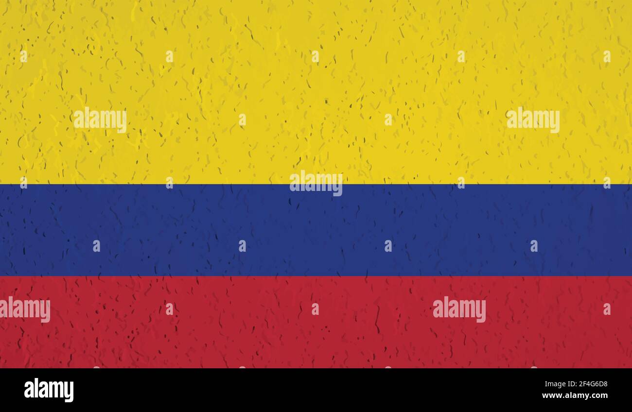 Columbia flag with waving grunge texture. Vector background Stock ...