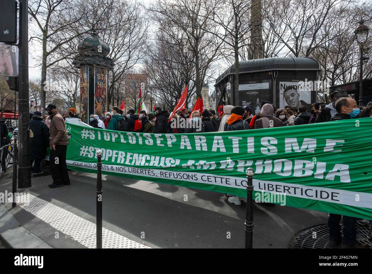 Demonstration against Islamophobia and new French law about separatism ...