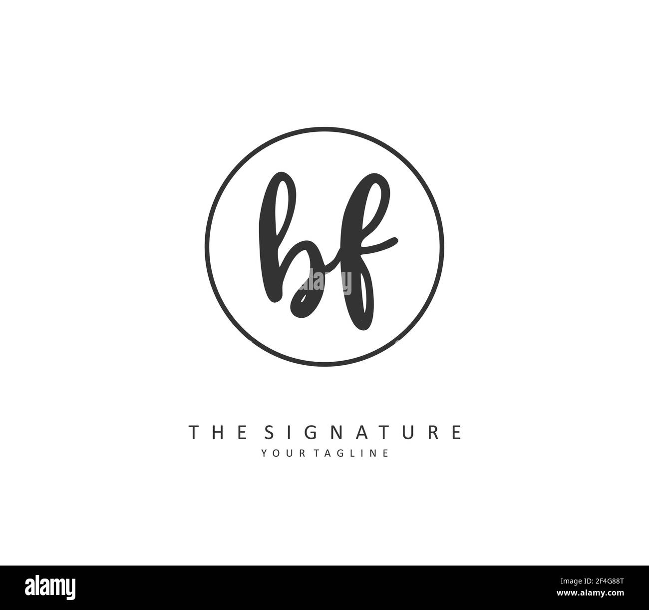 BF Initial letter handwriting and signature logo. A concept handwriting ...