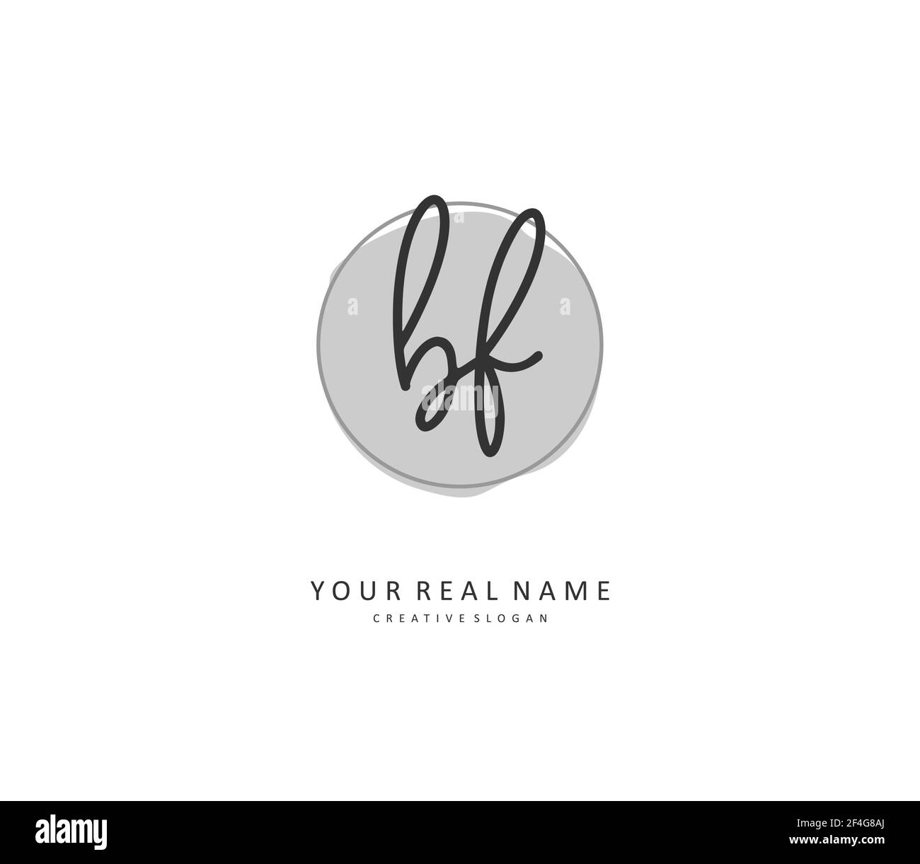BF Initial letter handwriting and signature logo. A concept handwriting ...