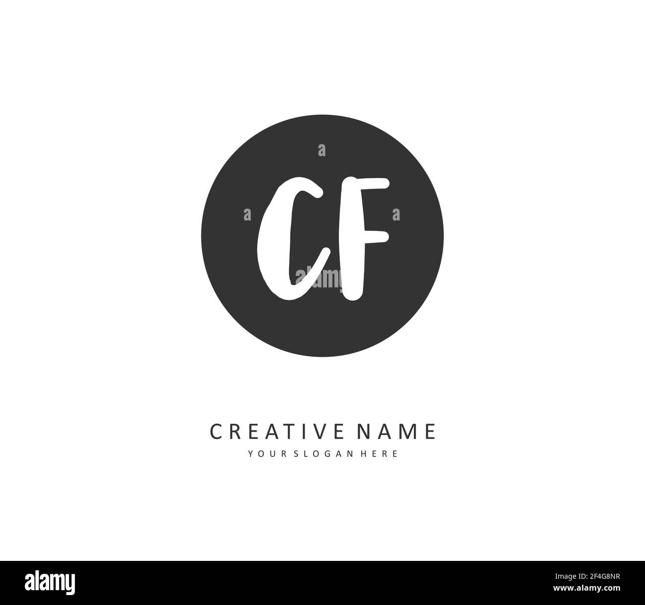 CF Initial letter handwriting and signature logo. A concept handwriting ...