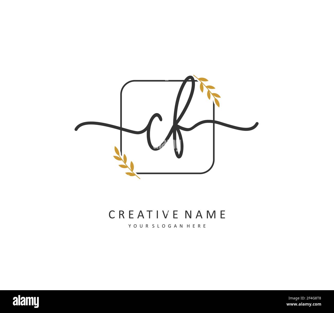 CF Initial letter handwriting and signature logo. A concept handwriting ...
