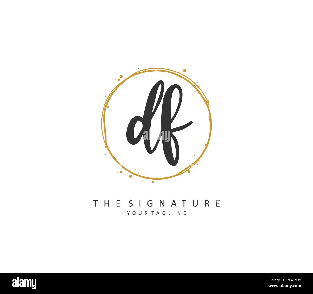 DF Initial letter handwriting and signature logo. A concept handwriting ...