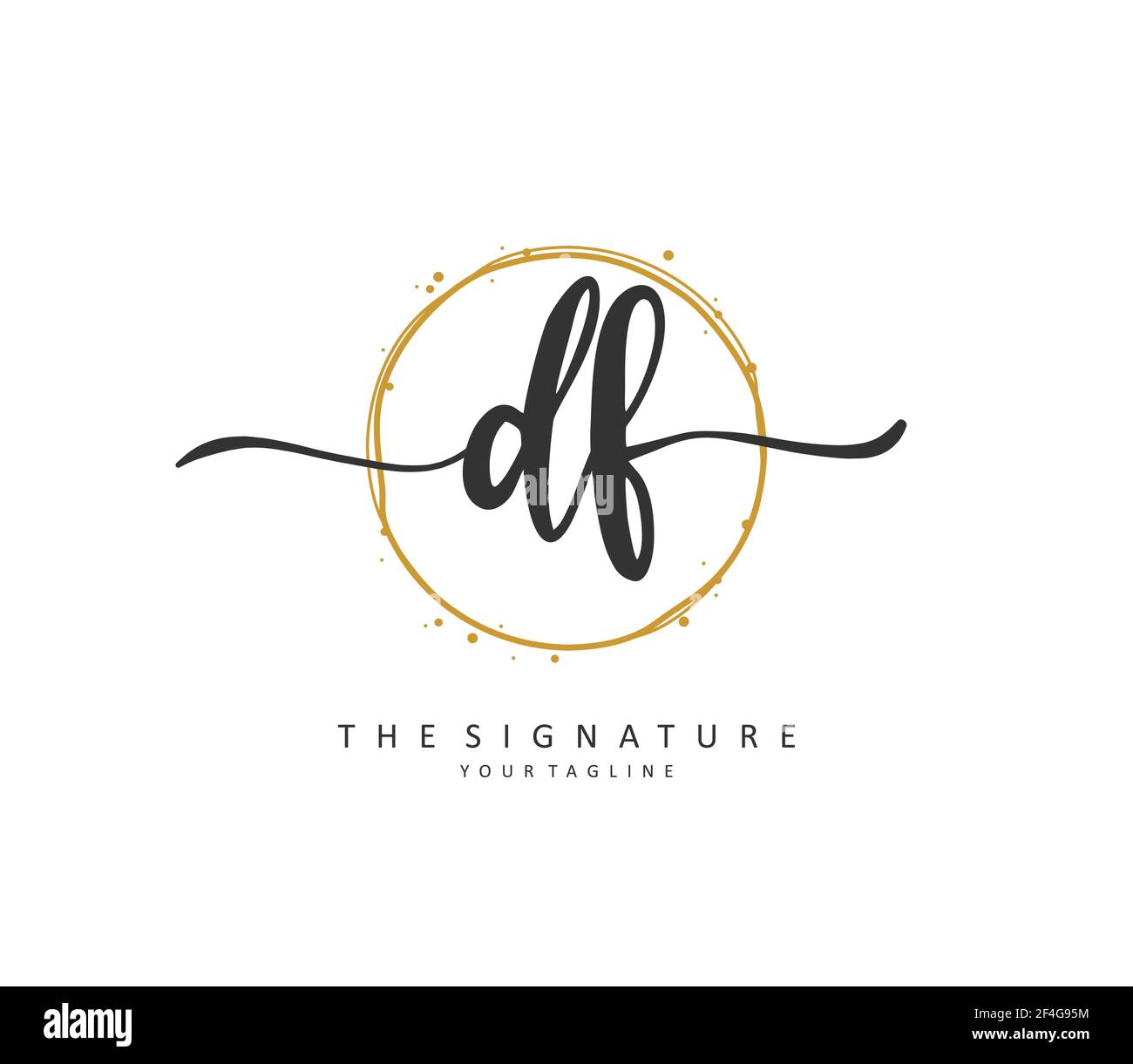 DF Initial letter handwriting and signature logo. A concept handwriting ...