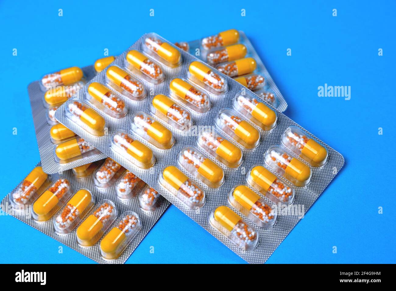 capsules in a blister, a medicine, tablets, vitamins in the form of ...