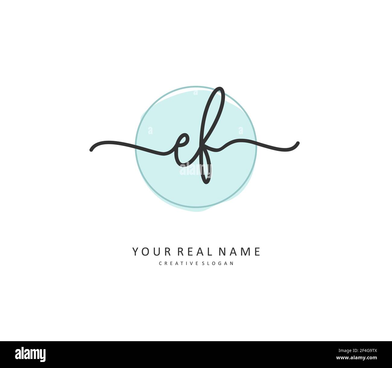 EF Initial letter handwriting and signature logo. A concept handwriting ...