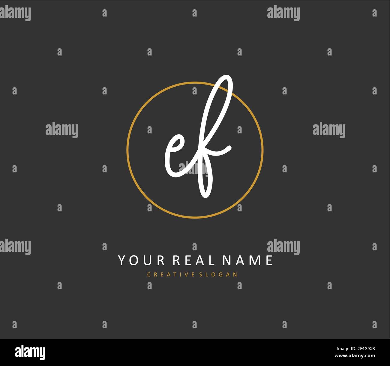 EF Initial letter handwriting and signature logo. A concept handwriting ...