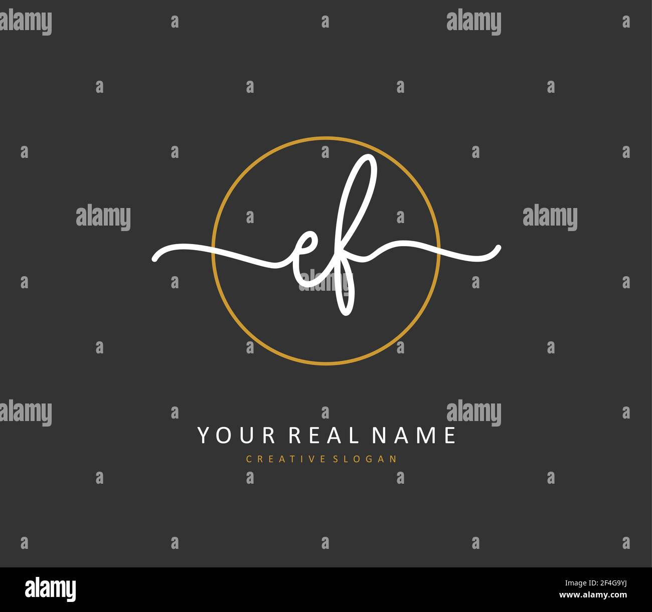 EF Initial letter handwriting and signature logo. A concept handwriting ...