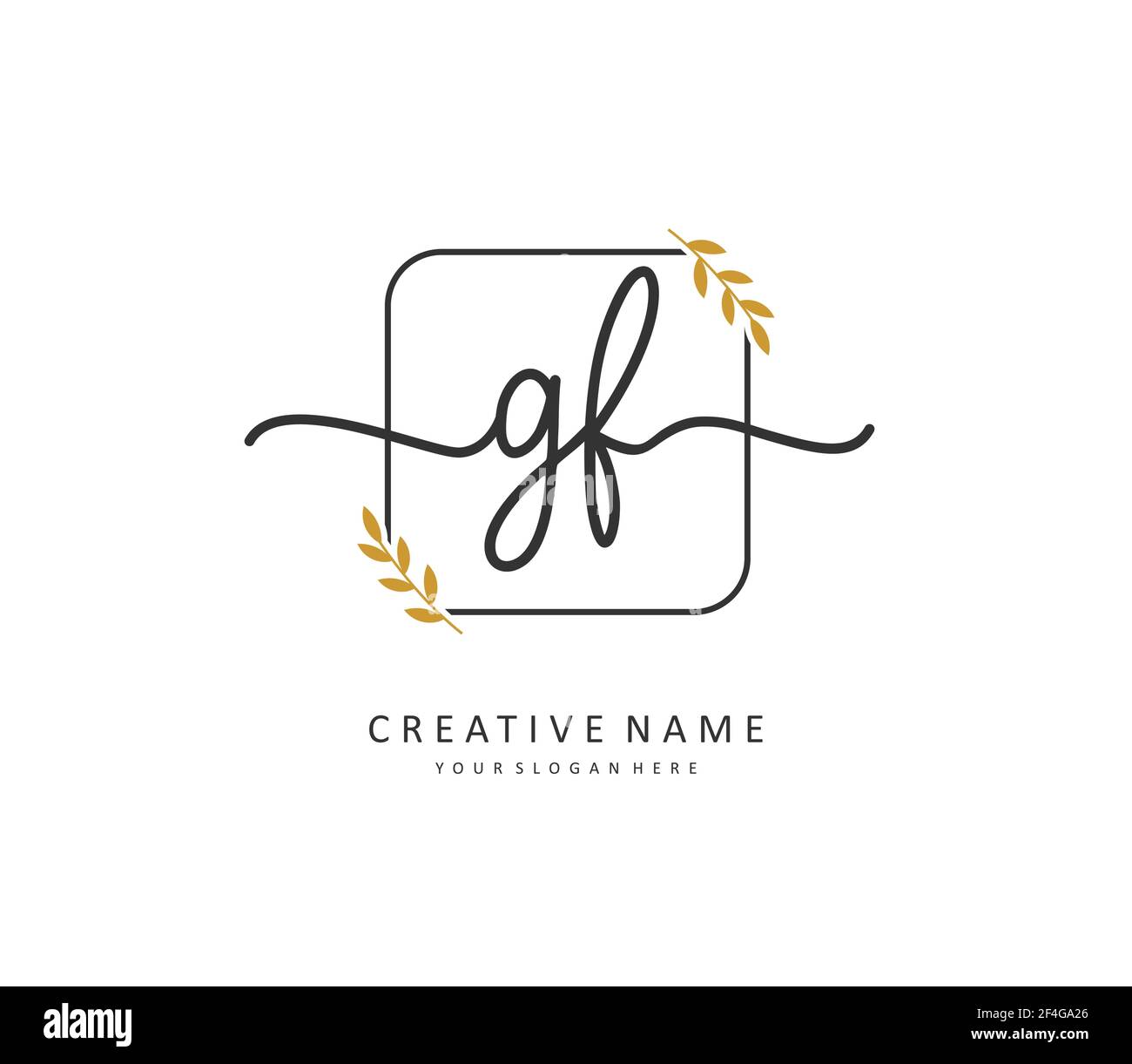 GF Initial letter handwriting and signature logo. A concept handwriting ...