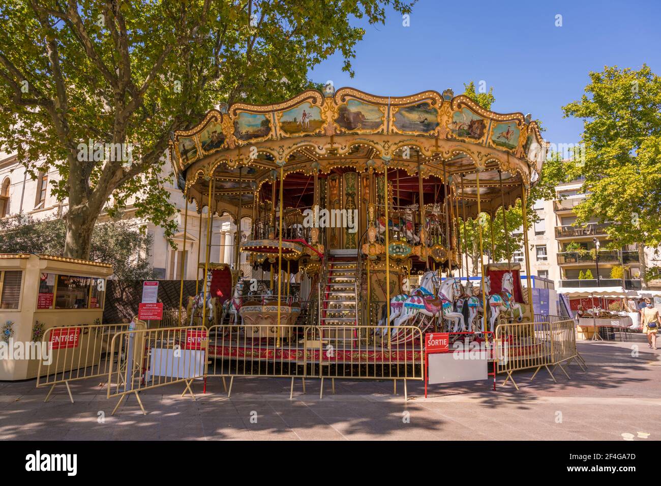 Vintage carousel in Avignon in Provence France in September Stock Photo ...