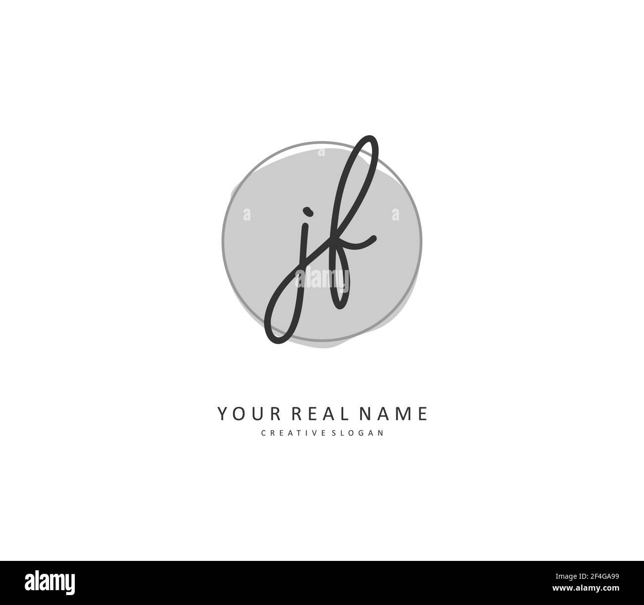 JF Initial letter handwriting and signature logo. A concept handwriting ...