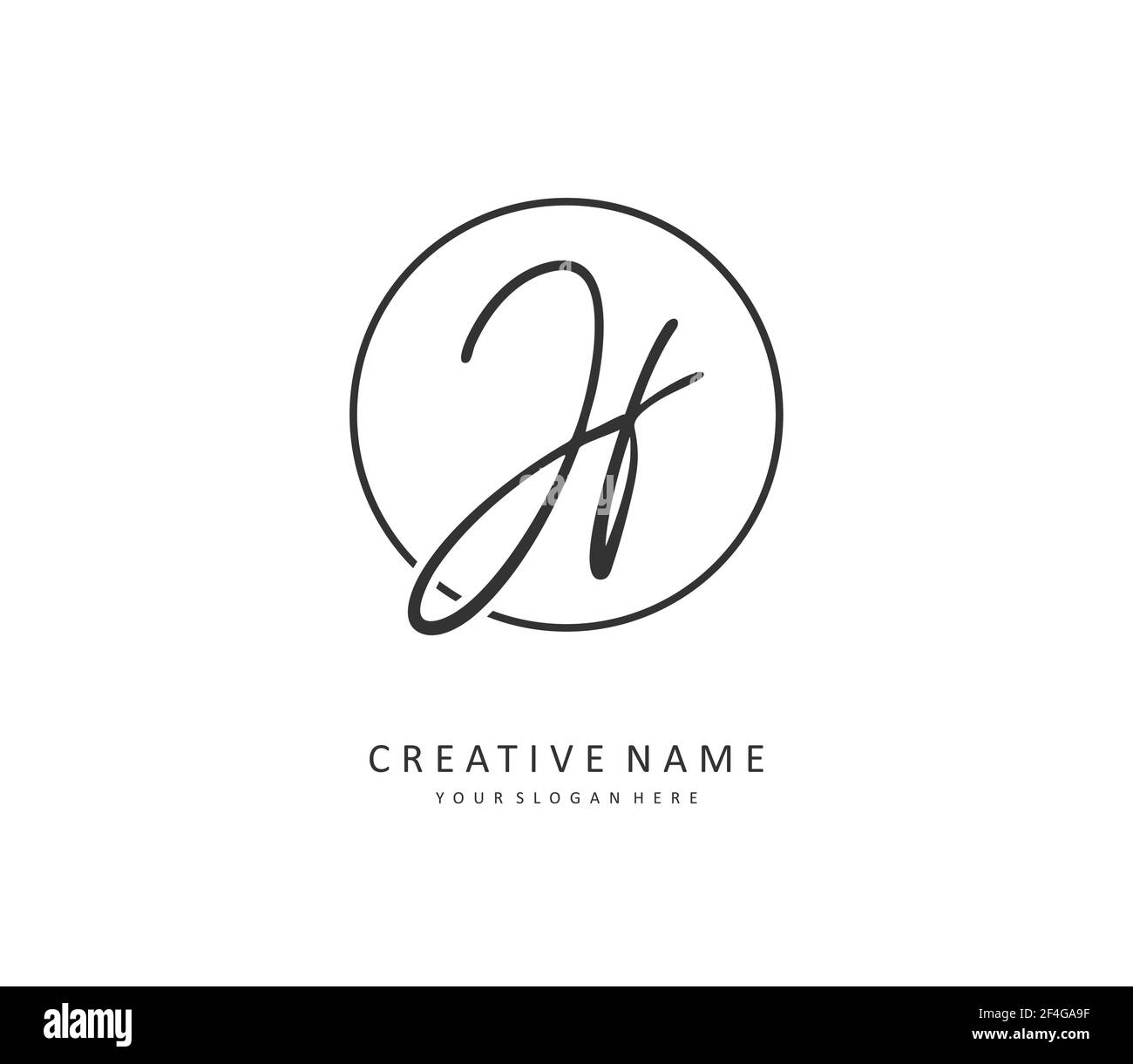 JF Initial letter handwriting and signature logo. A concept handwriting ...