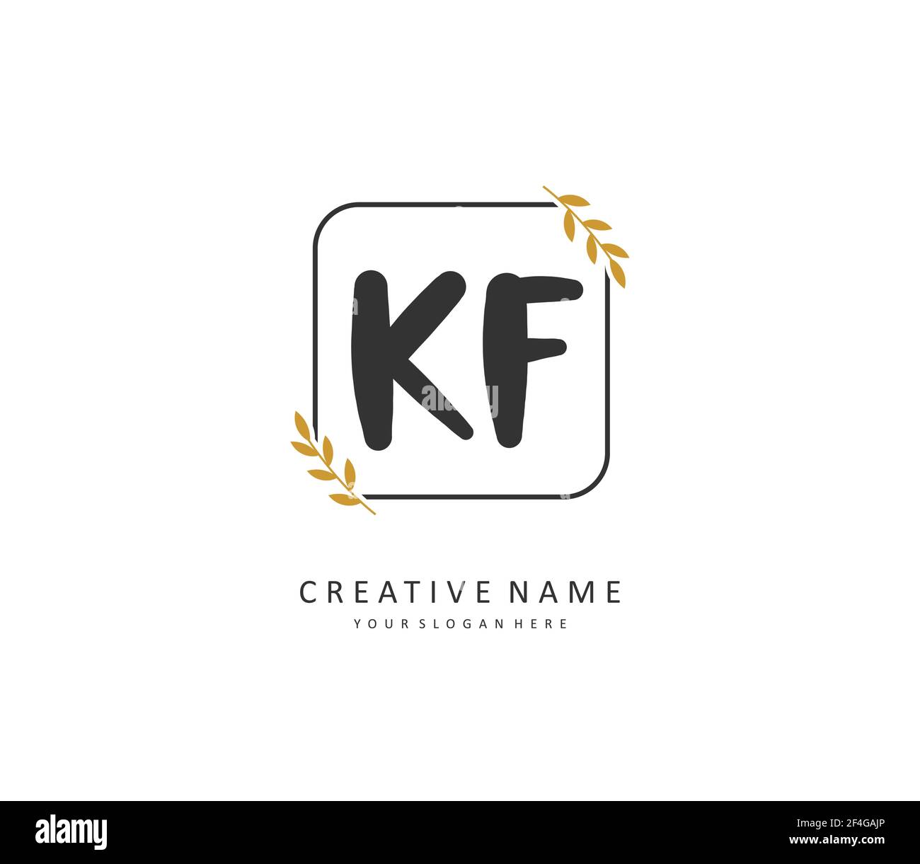 KF Initial letter handwriting and signature logo. A concept handwriting ...