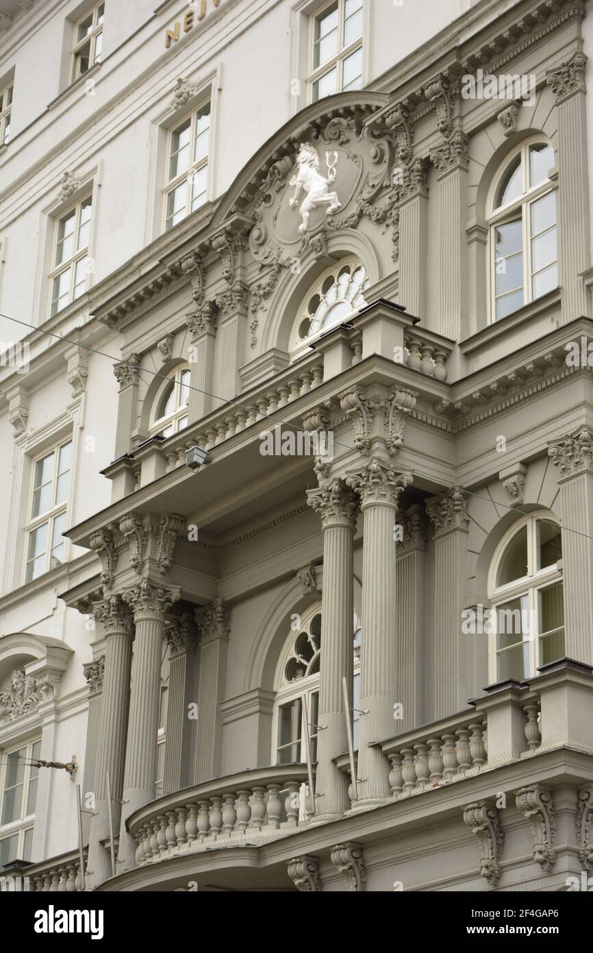 Beautiful building details in the historic center of Brno, Czech ...