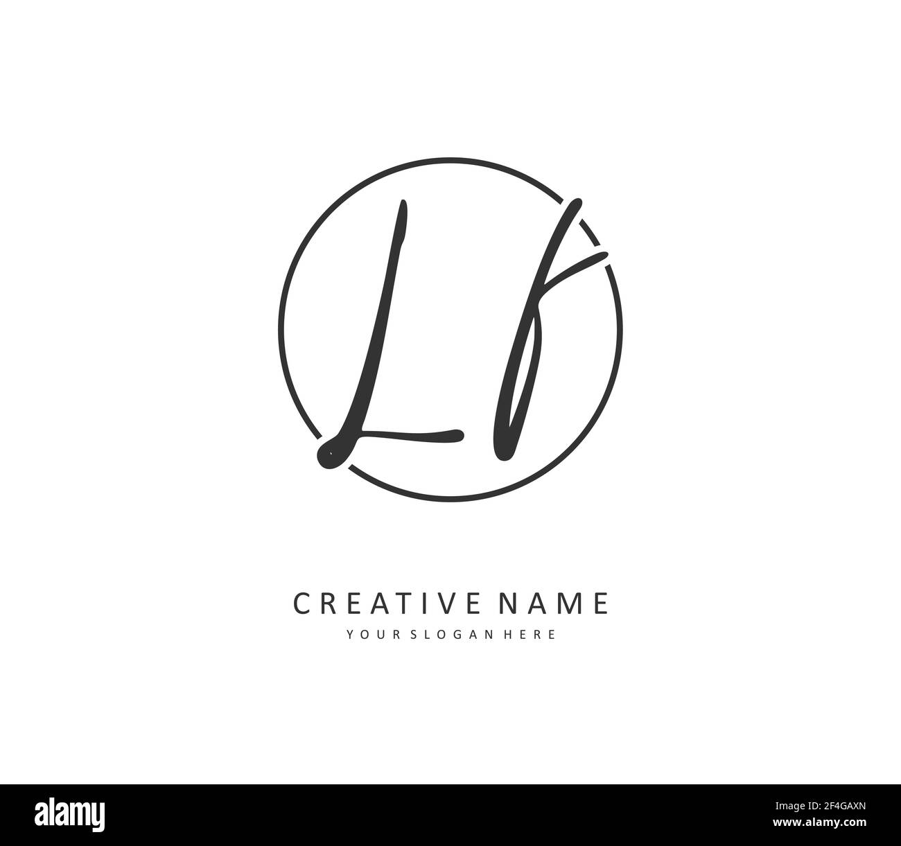 LF Initial letter handwriting and signature logo. A concept handwriting initial logo with ...