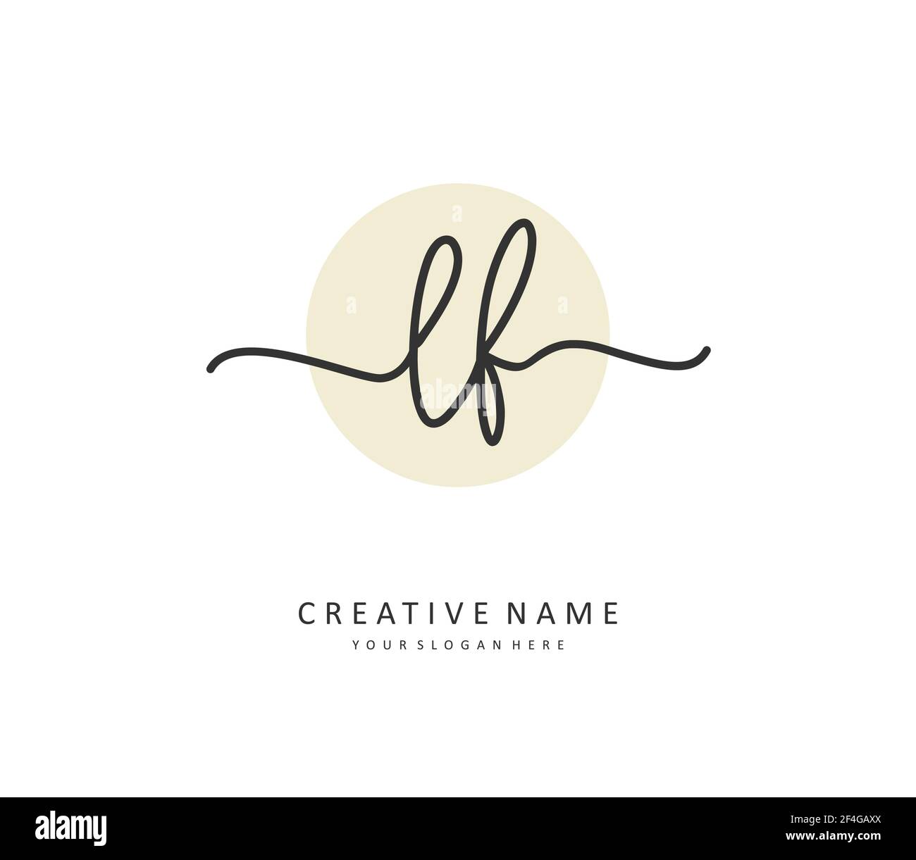 LF Initial letter handwriting and signature logo. A concept handwriting ...