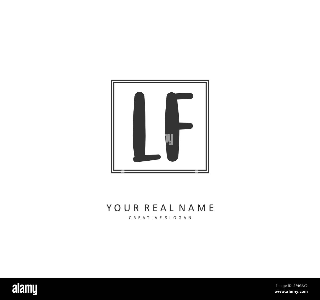LF Initial letter handwriting and signature logo. A concept handwriting ...