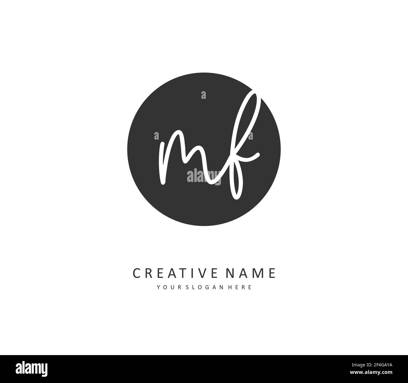 MF Initial letter handwriting and signature logo. A concept handwriting ...