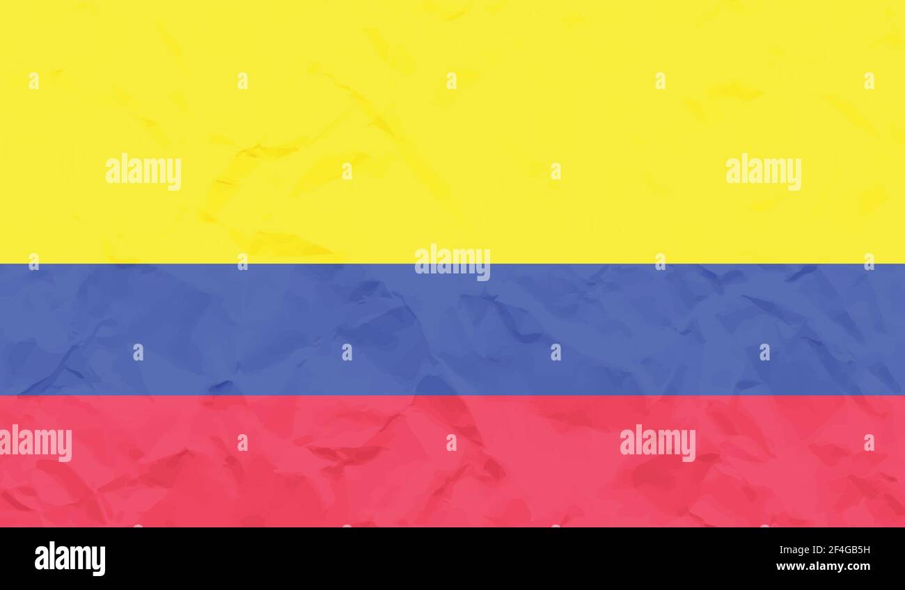 Columbia flag with waving grunge texture. Vector background Stock ...