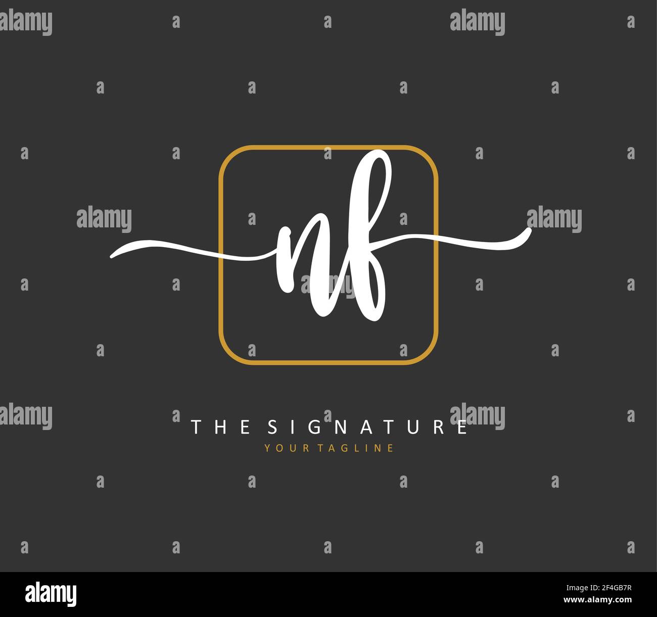 NF Initial letter handwriting and signature logo. A concept handwriting ...