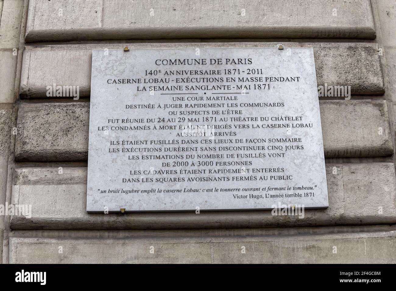 Paris, France. 18th Mar, 2021. Bloody Week commemorative plaque ...