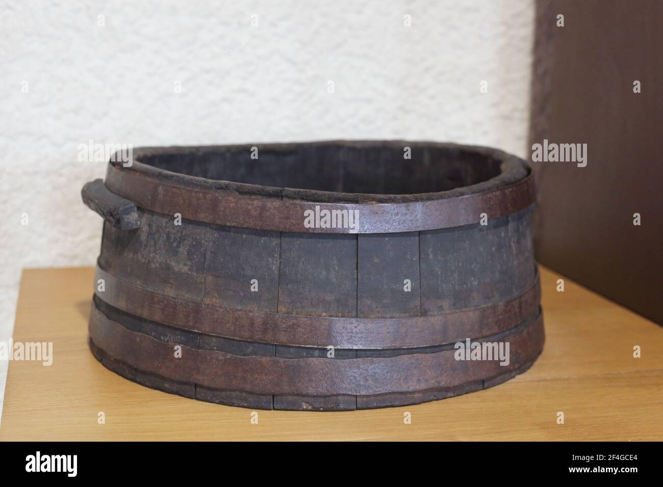 ancient wooden tub in a museum Stock Photo - Alamy