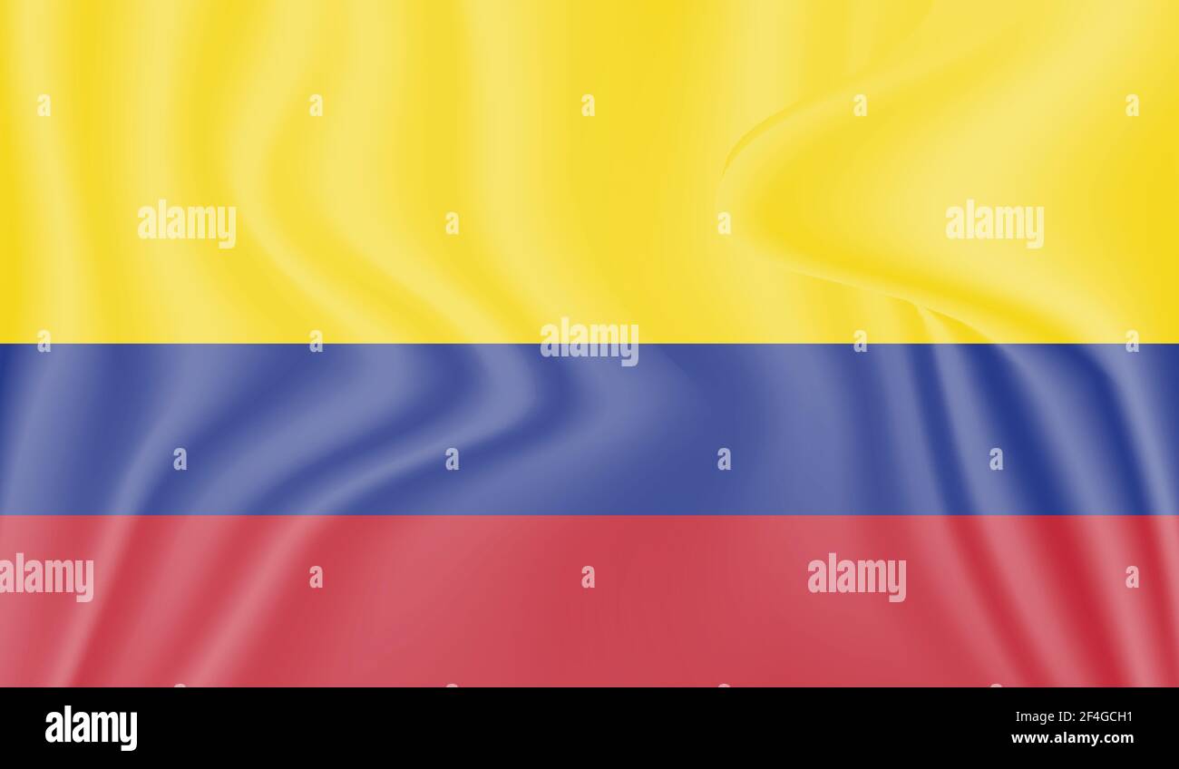 Columbia flag with waving grunge texture. Vector background Stock ...