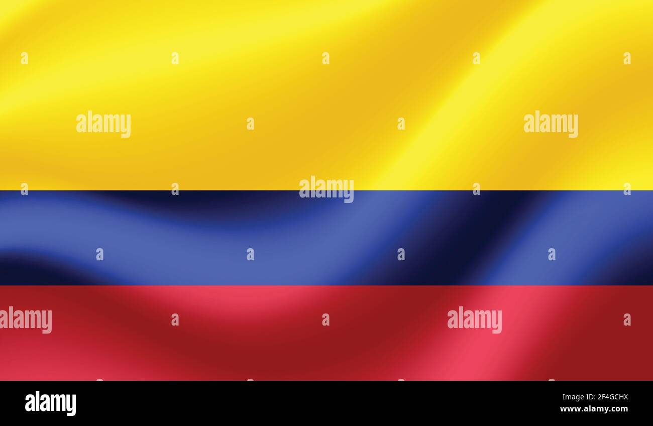 Columbia flag with waving grunge texture. Vector background Stock ...