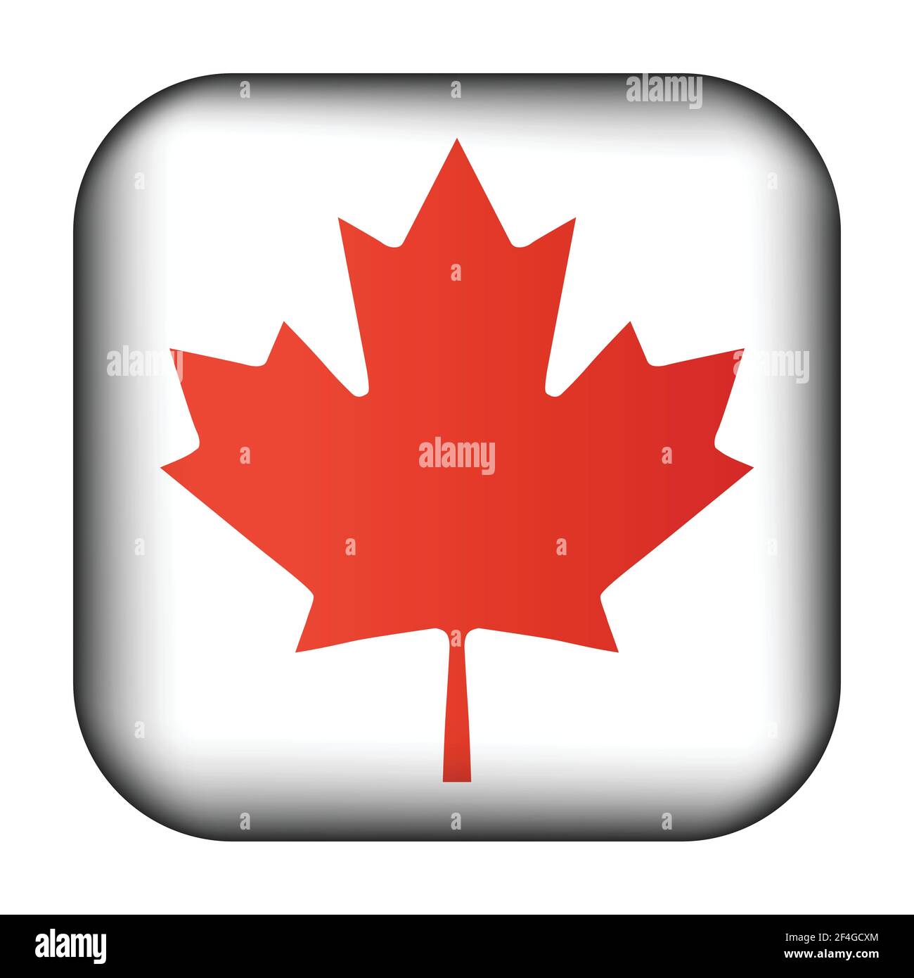 Glass light ball with flag of Canada. Squared template icon. Canadian ...