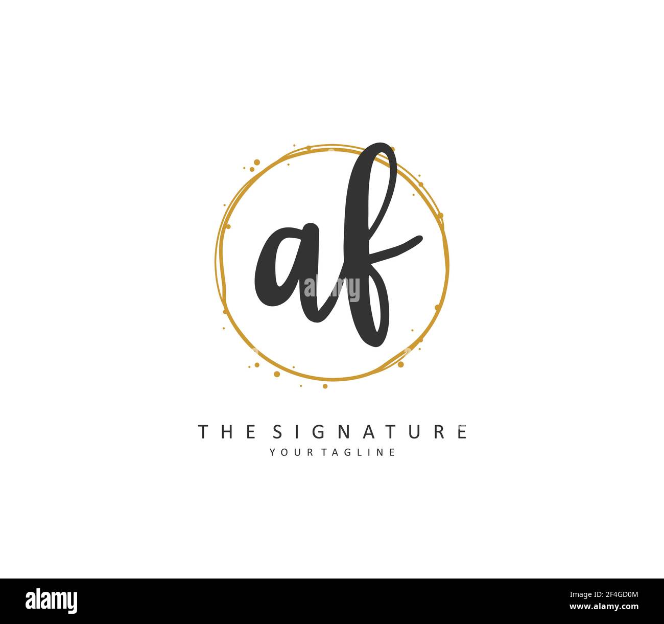 AF Initial letter handwriting and signature logo. A concept handwriting ...