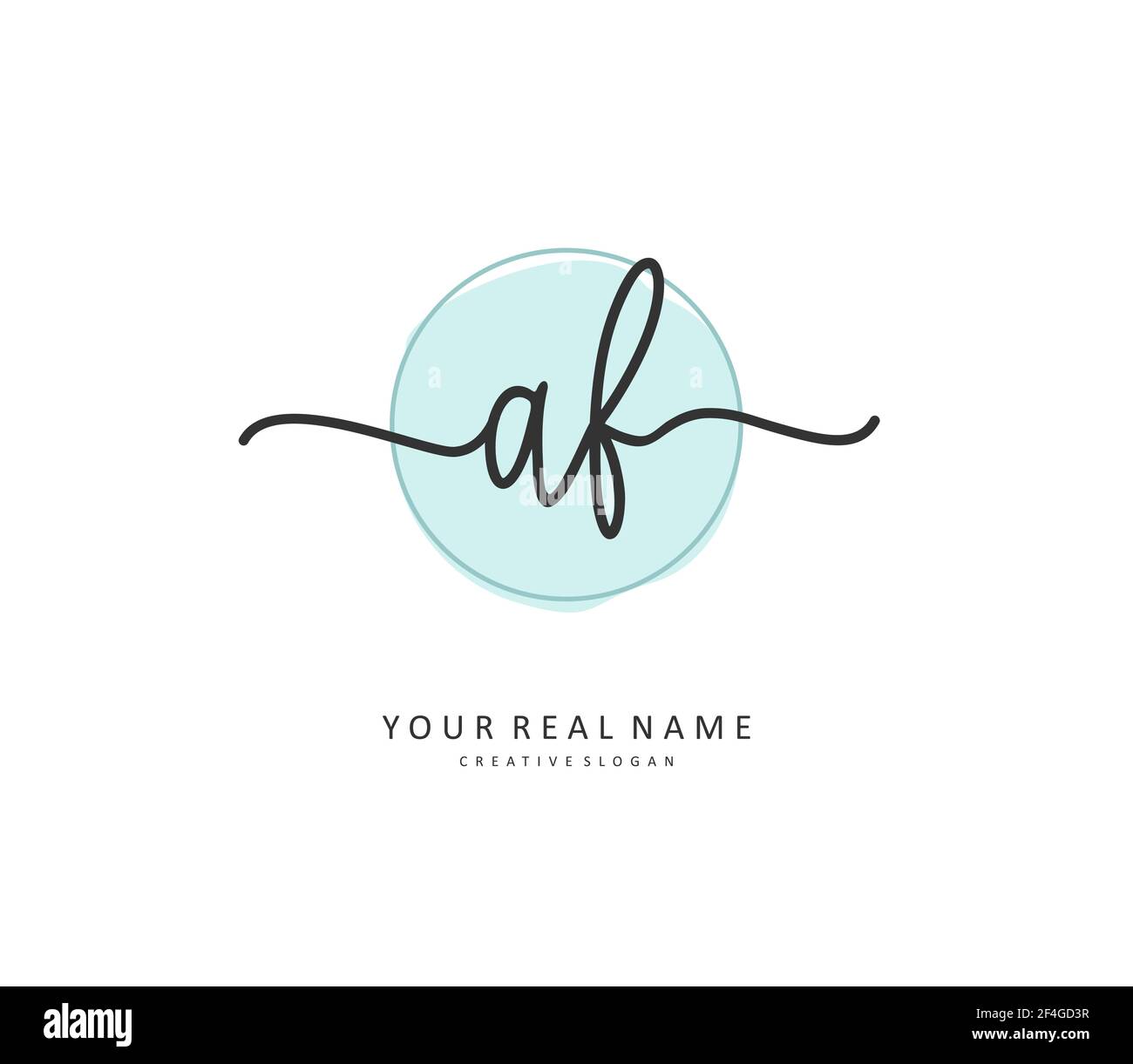 AF Initial letter handwriting and signature logo. A concept handwriting ...