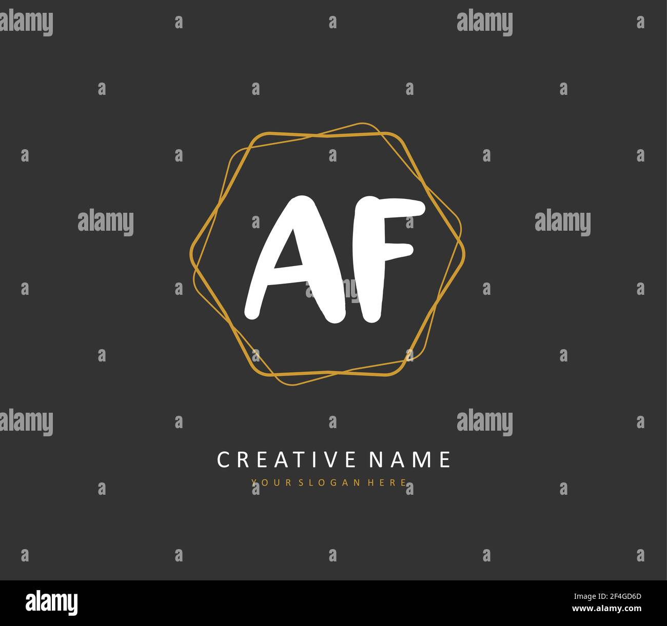 AF Initial letter handwriting and signature logo. A concept handwriting ...