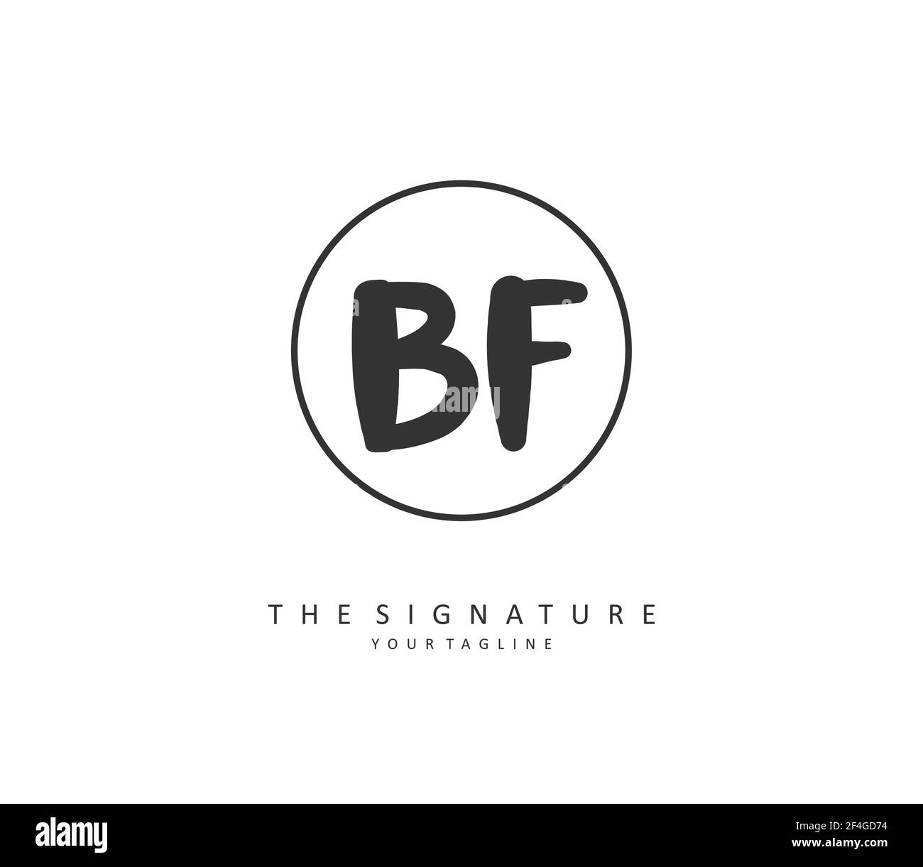 BF Initial letter handwriting and signature logo. A concept handwriting ...