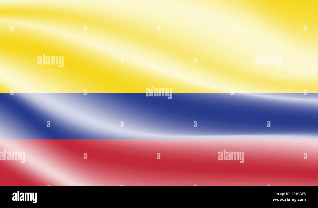 Columbia flag with waving grunge texture. Vector background Stock ...