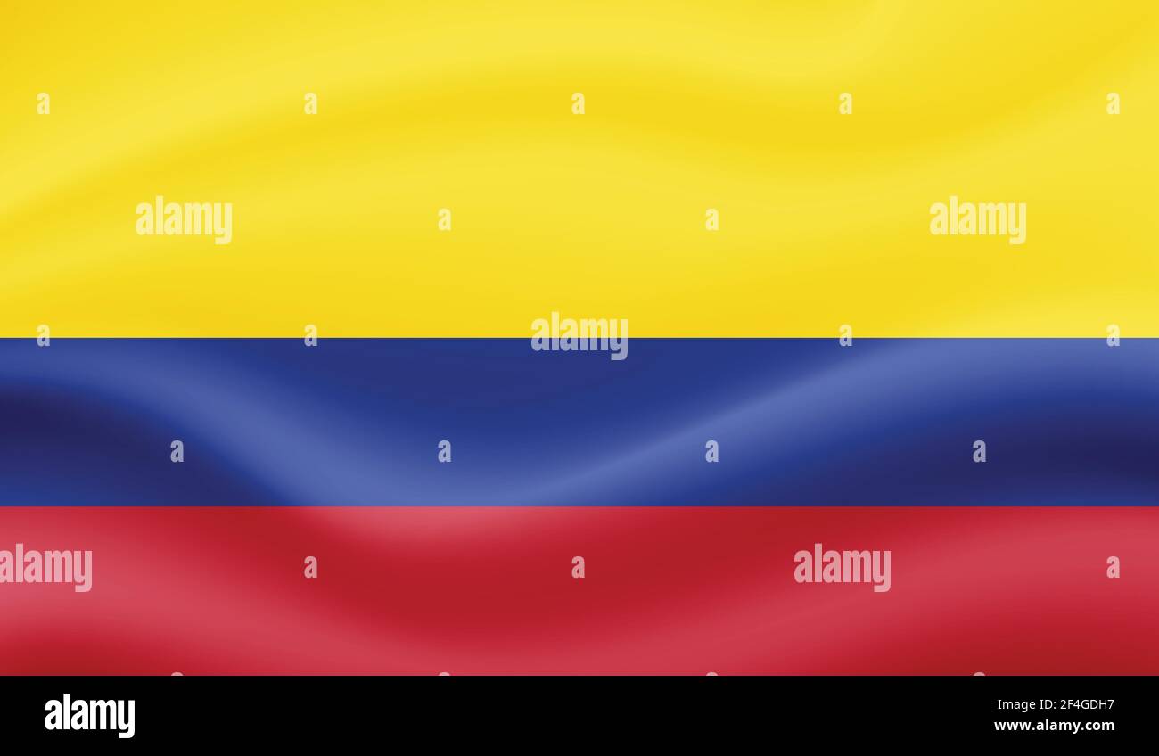 Columbia flag with waving grunge texture. Vector background Stock ...
