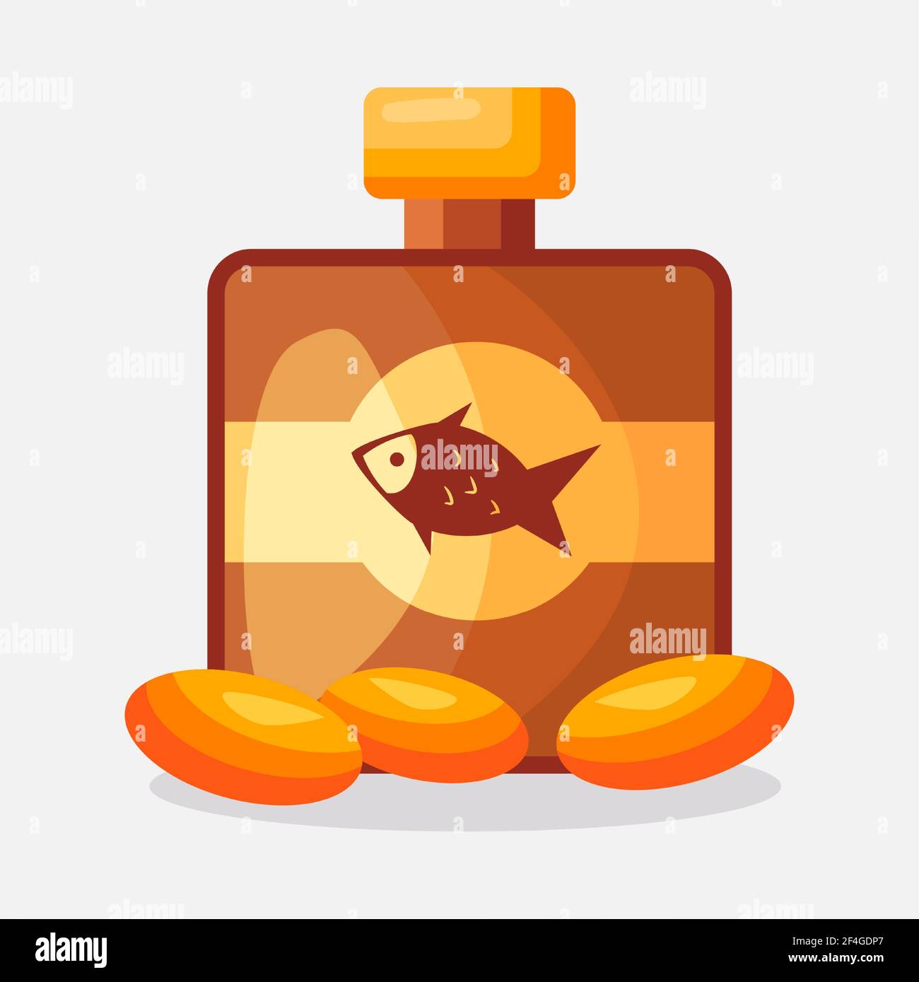 a bottle of fish oil vector illustration in flat style Stock Vector ...
