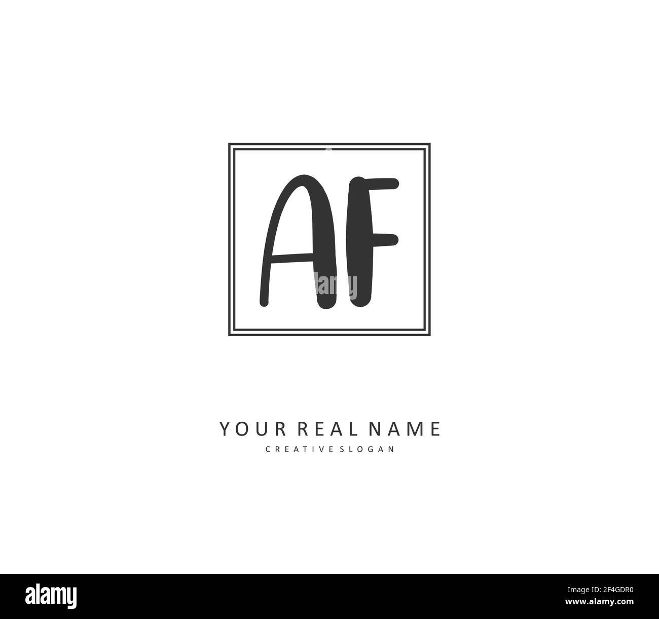 AF Initial letter handwriting and signature logo. A concept handwriting ...