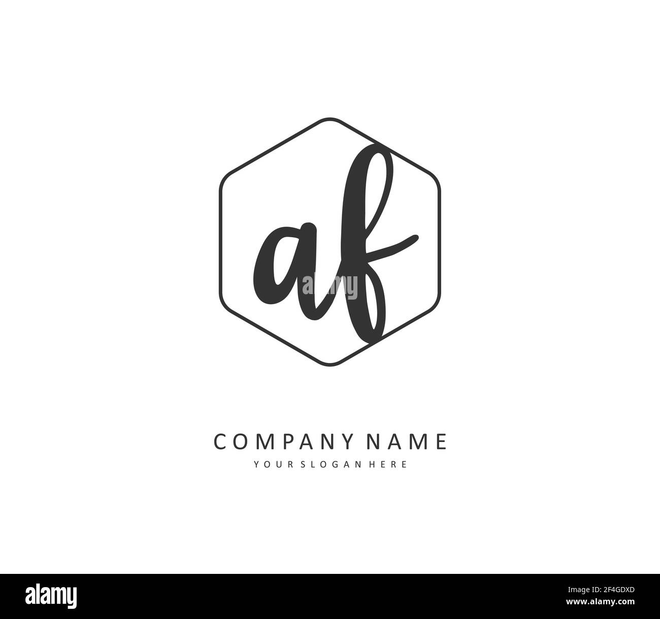AF Initial letter handwriting and signature logo. A concept handwriting ...