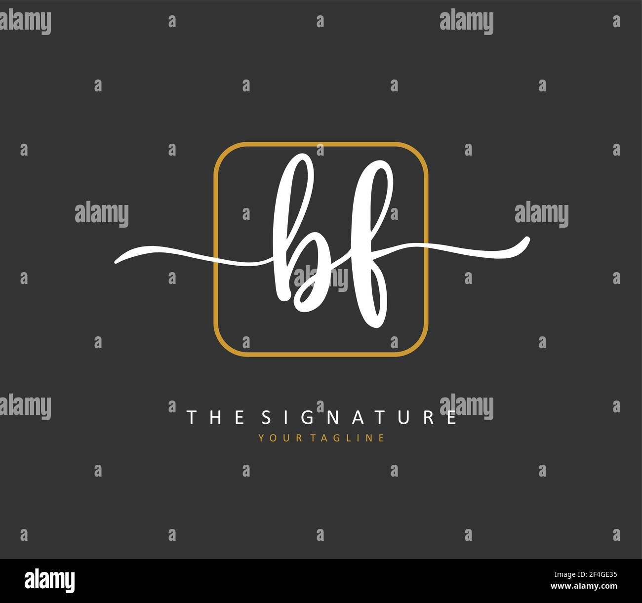 BF Initial letter handwriting and signature logo. A concept handwriting ...