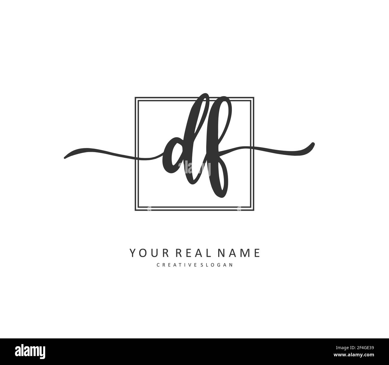 DF Initial letter handwriting and signature logo. A concept handwriting ...
