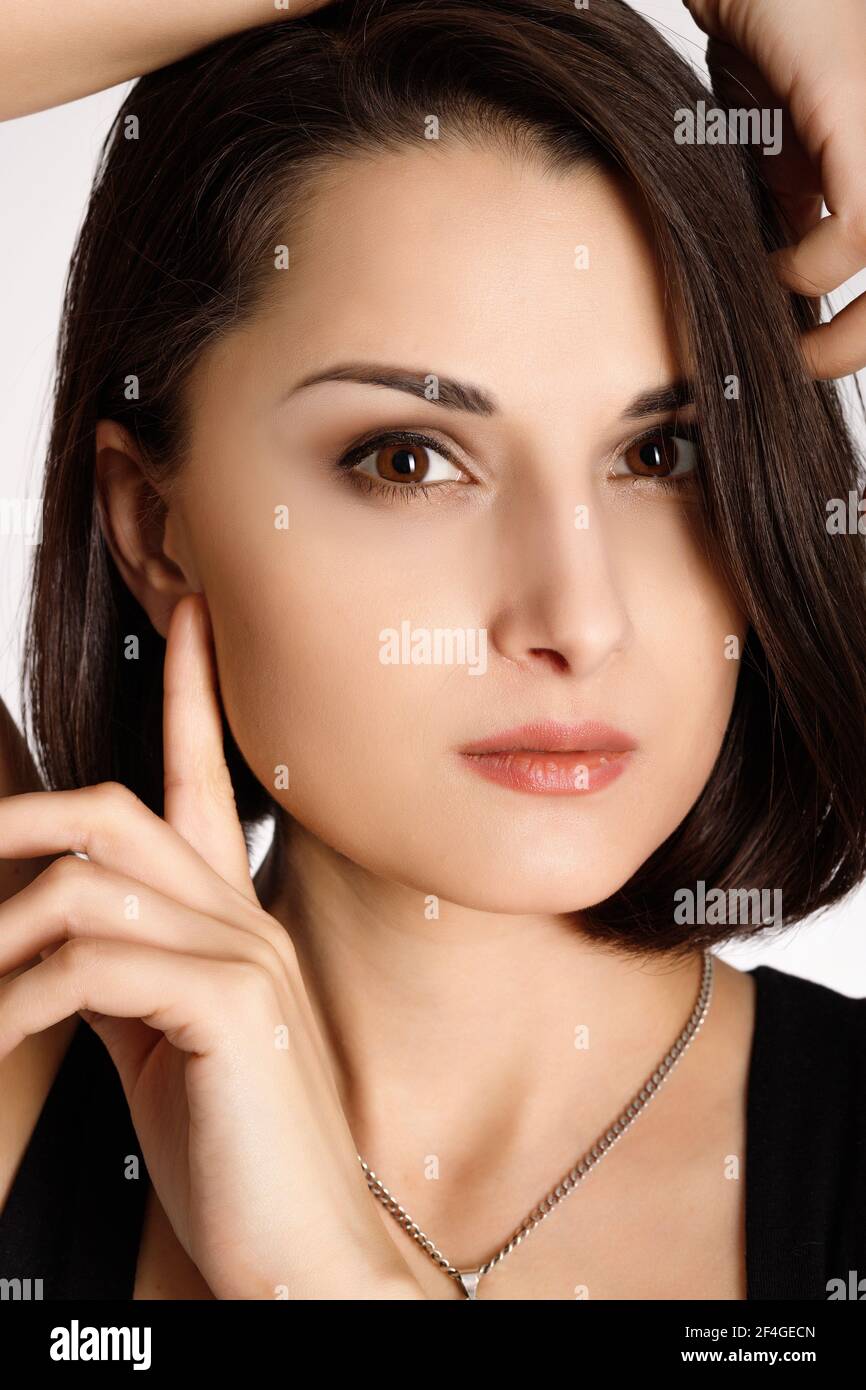 Mixed race young woman. Beautiful beauty portrait of gorgeous ...