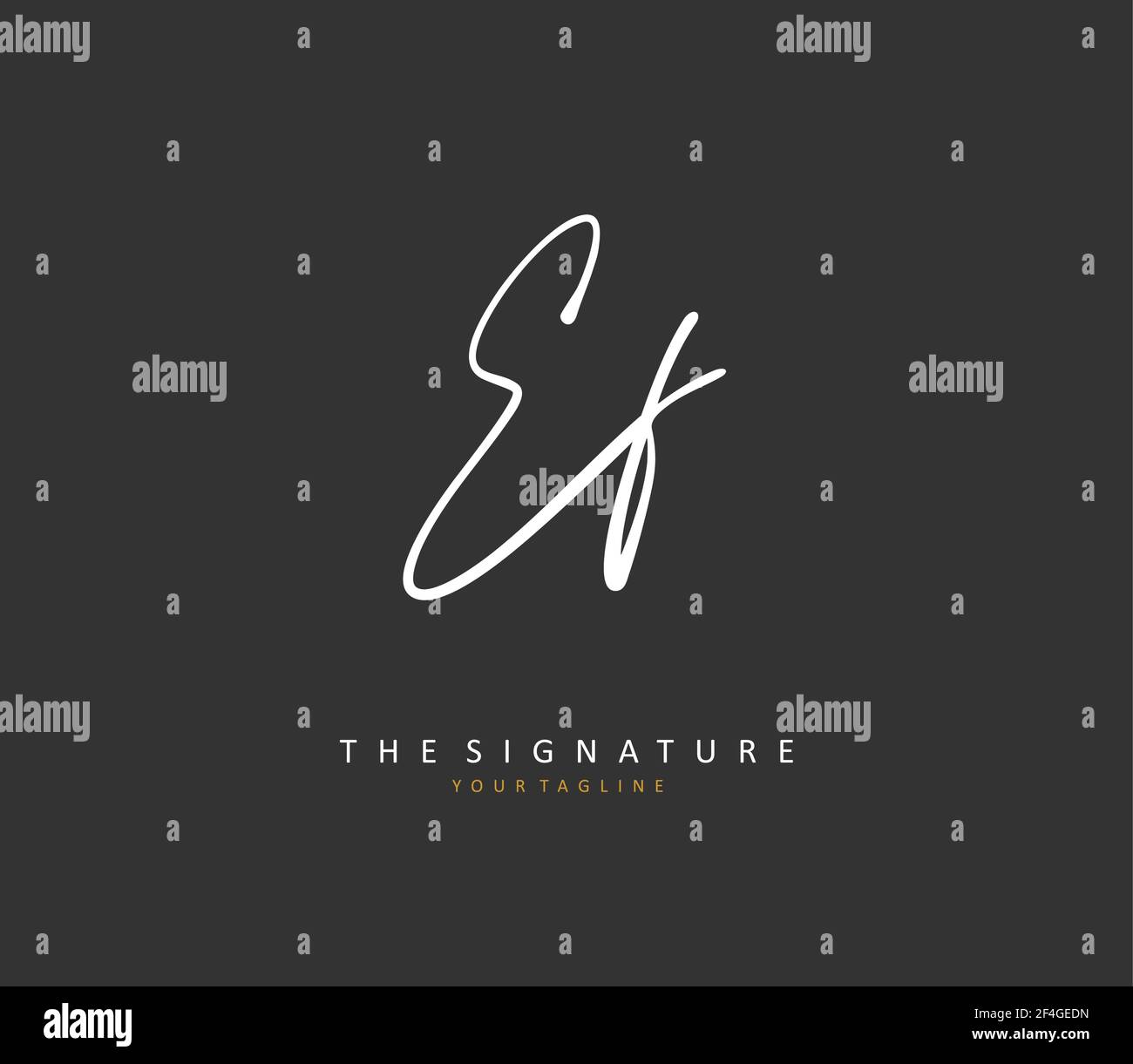 EF Initial letter handwriting and signature logo. A concept handwriting ...