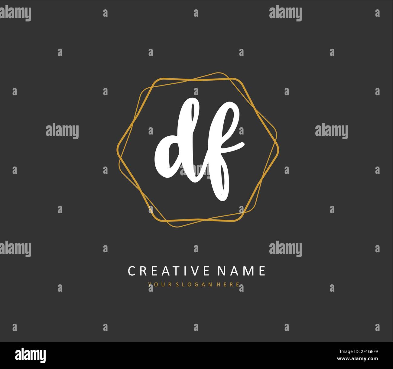 DF Initial letter handwriting and signature logo. A concept handwriting ...