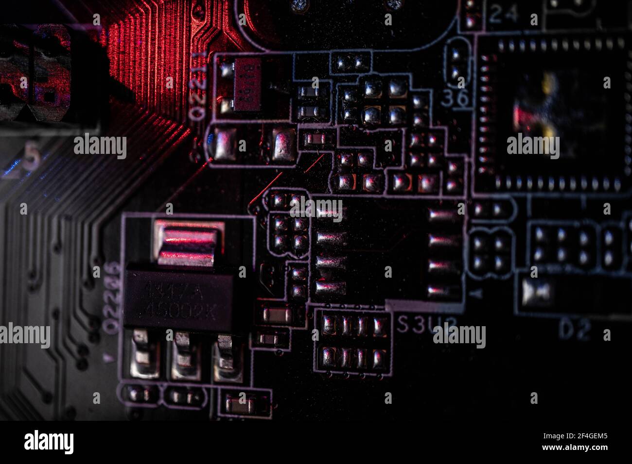 Computer motherboard. Motherboard digital chip. Technology background ...
