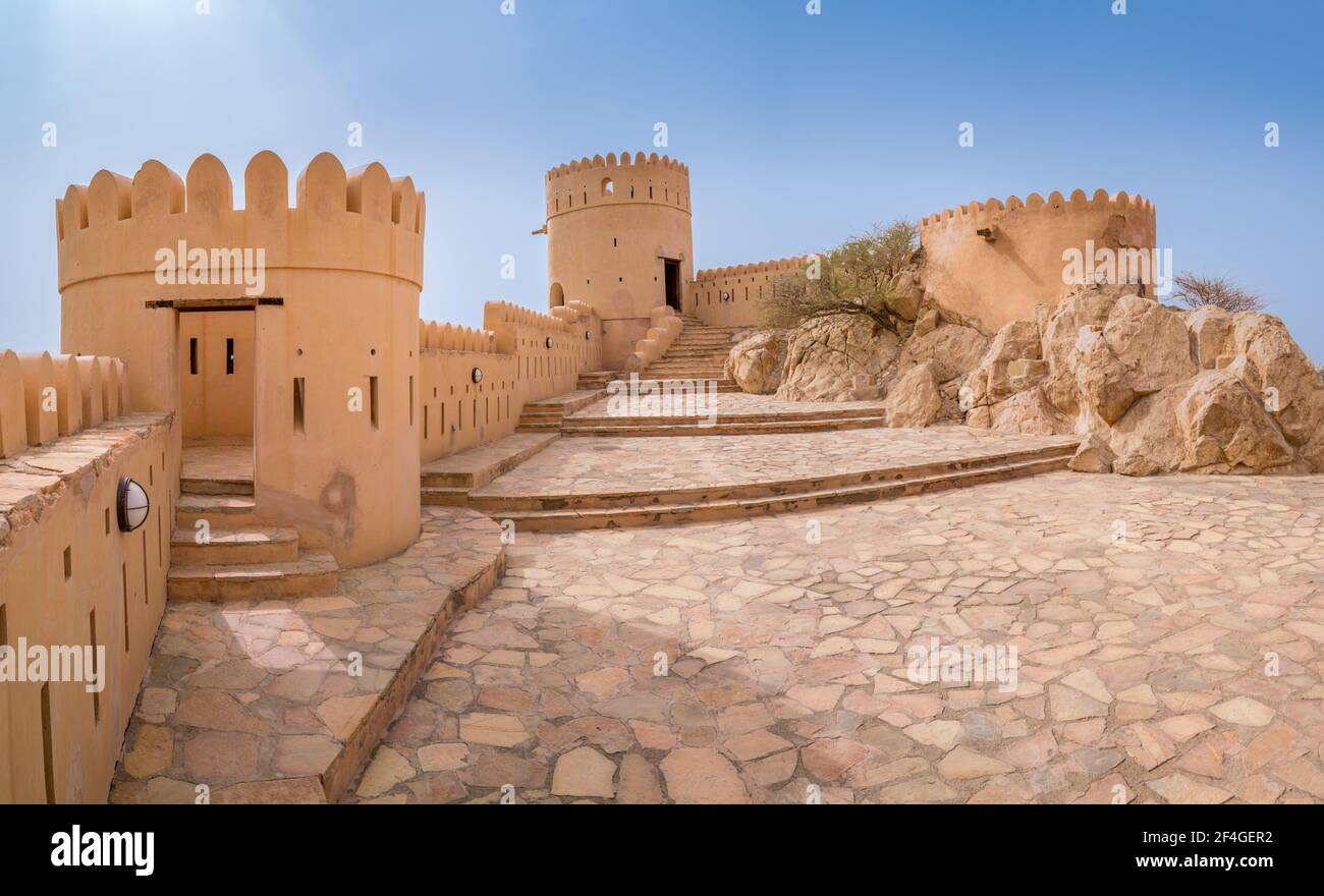 Nakhal,Oman - 04.01.2018: Yard inside the medieval arabian fort of ...